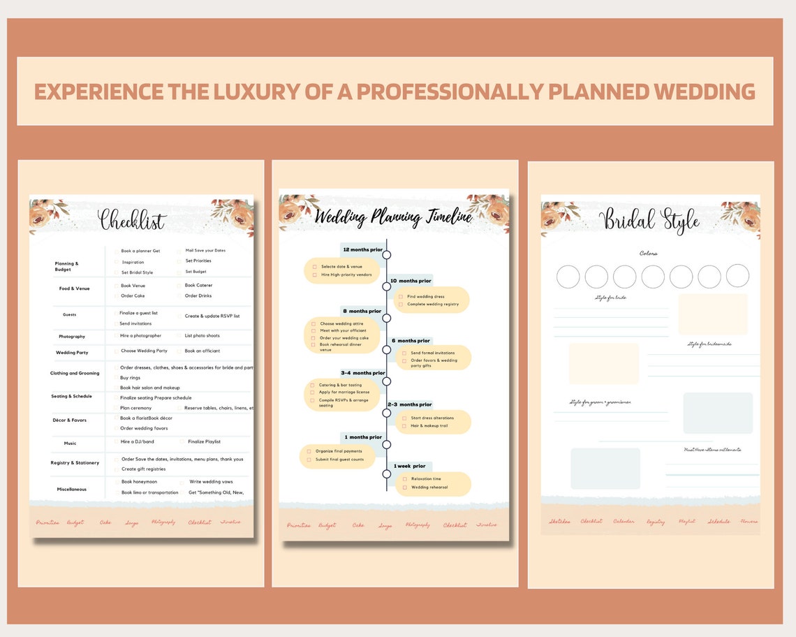Ultimate Printable/digital Wedding Planner: Your Comprehensive Guide ...