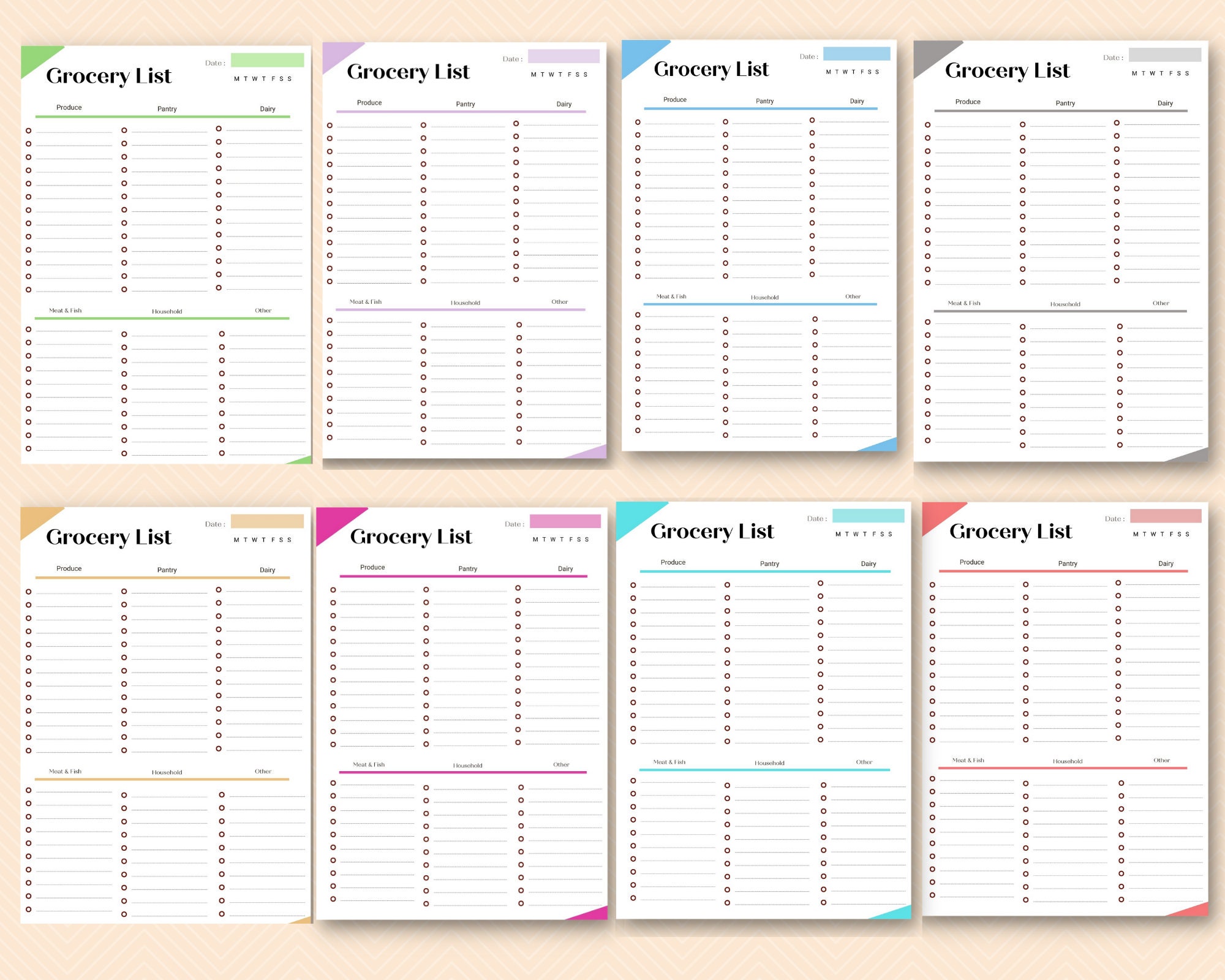 Organize Your Shopping With Printable/digital Grocery List, Simple ...