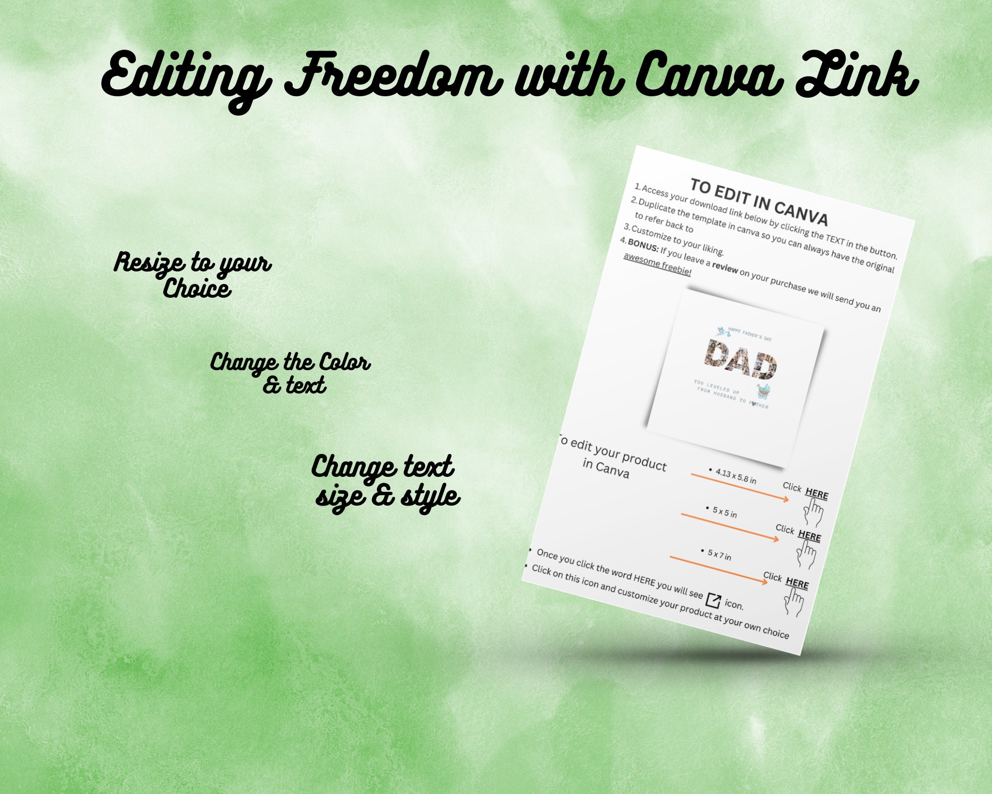 Editable Minimalist Dad Photo Collage Happy Father's Day Greeting Card ...