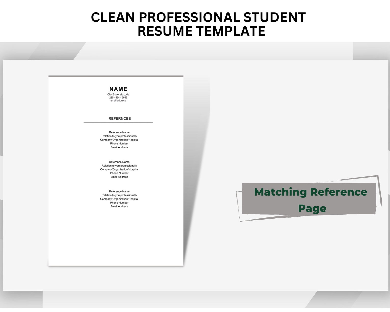 Student Resume Template, Clean & Professional Resume Template, College ...