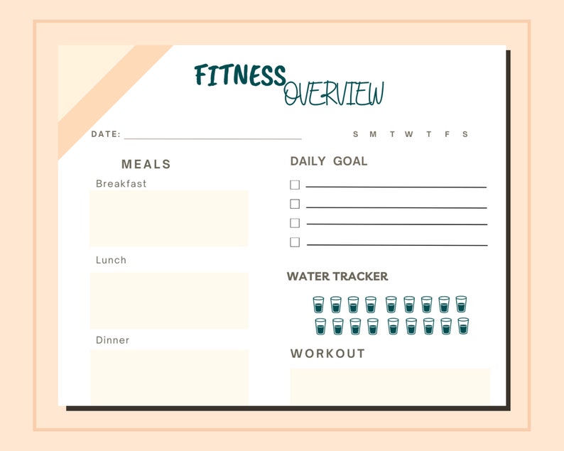 Printable Health and Fitness Planner Bundle, Diet and Workout Tracker ...