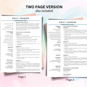 Teacher Resume Template for Word, 1,2,3 Pages Resume Template, ATS ...