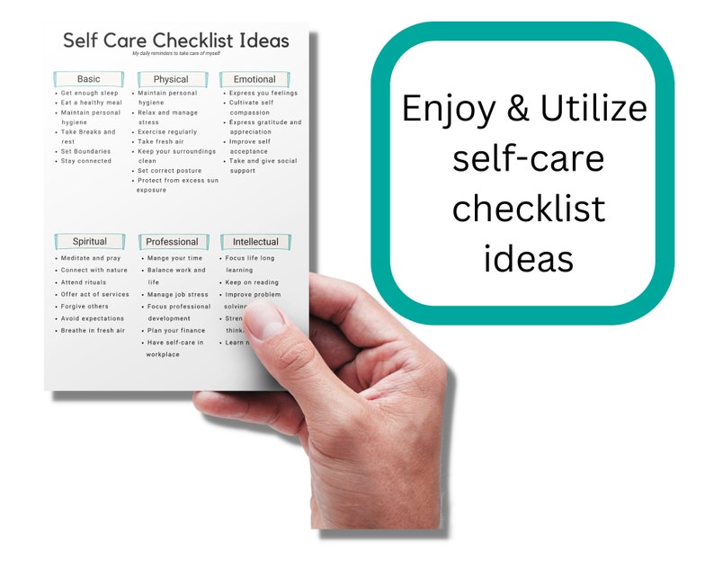 A Comprehensive Self Care Checklist and Planner, Get Your Printable ...