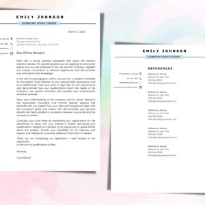 Teacher Resume Template for Word, 1,2,3 Pages Resume Template, ATS ...