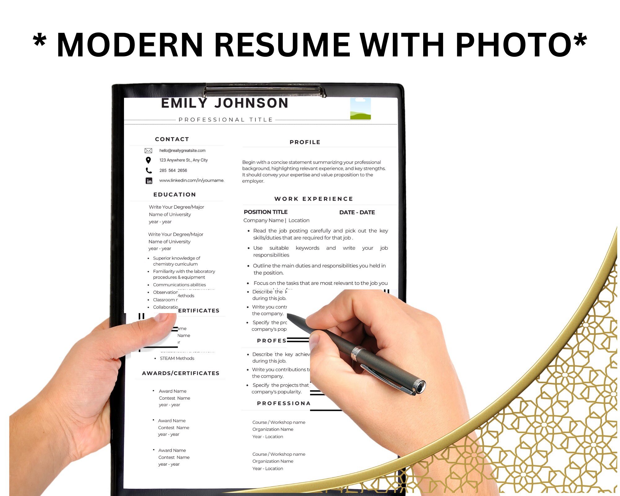 Modern Resume Template 2023 Professional Simple Modern Minimalist ...
