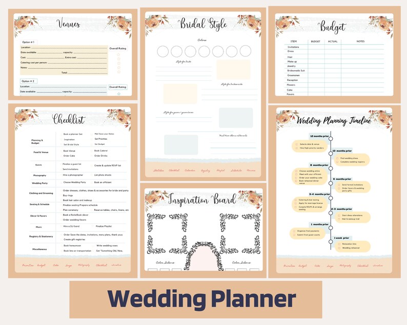 Ultimate Printable/digital Wedding Planner: Your Comprehensive - Etsy