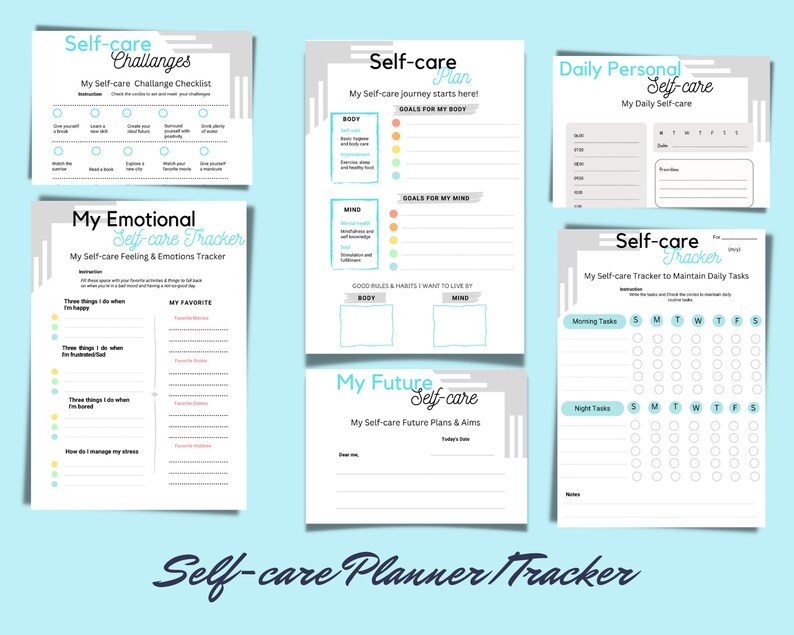 Selfcare Planner, Get Your Printable Wellness and Mindfulness Tracker ...
