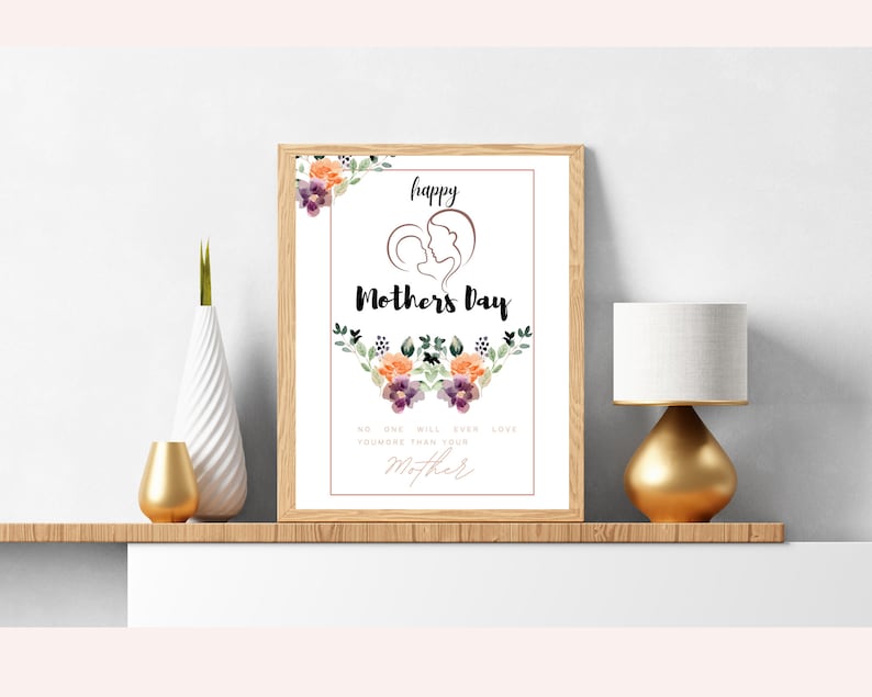 Mothers Day Card Printable Instant Digital Download Happy Mothers Day