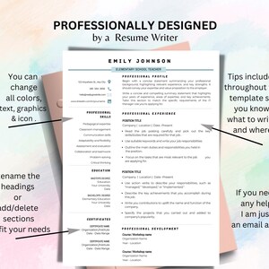 Teacher Resume Template for Word, 1,2,3 Pages Resume Template, ATS ...
