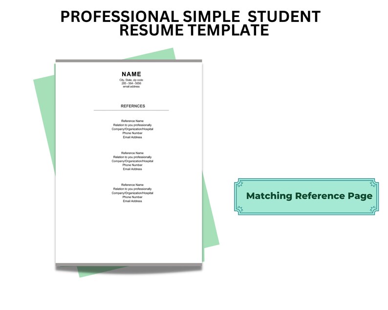 Student Resume Template, Clean & Professional Resume Template, College ...