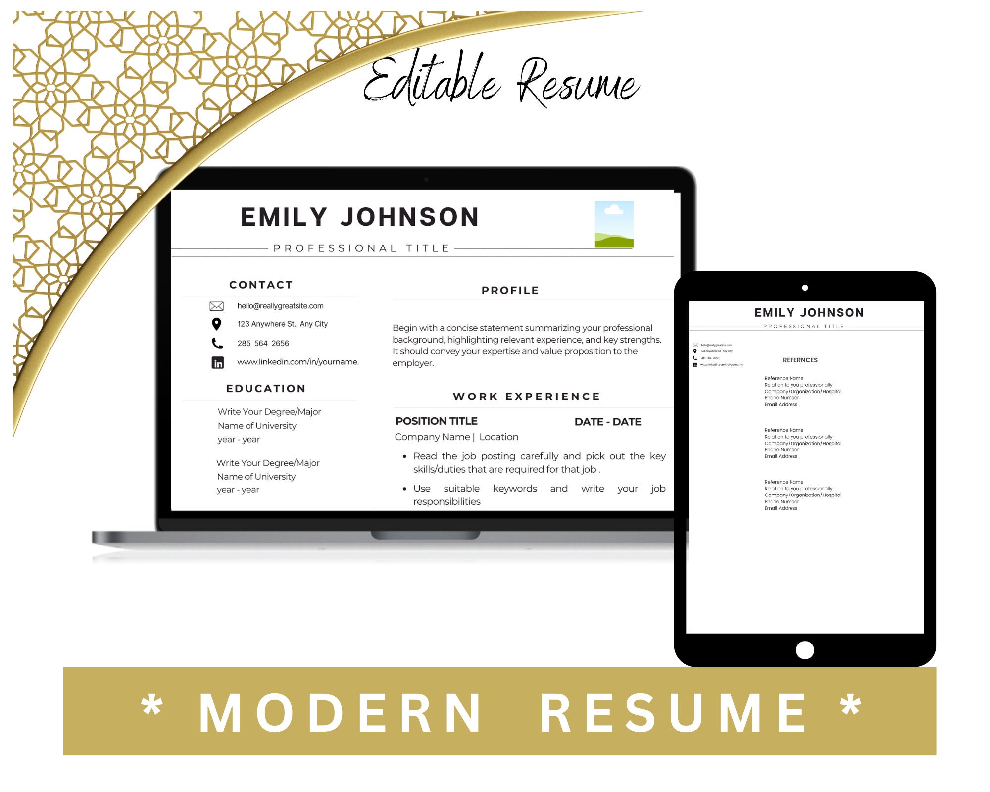 Modern Resume Template 2023 Professional Simple Modern Minimalist ...