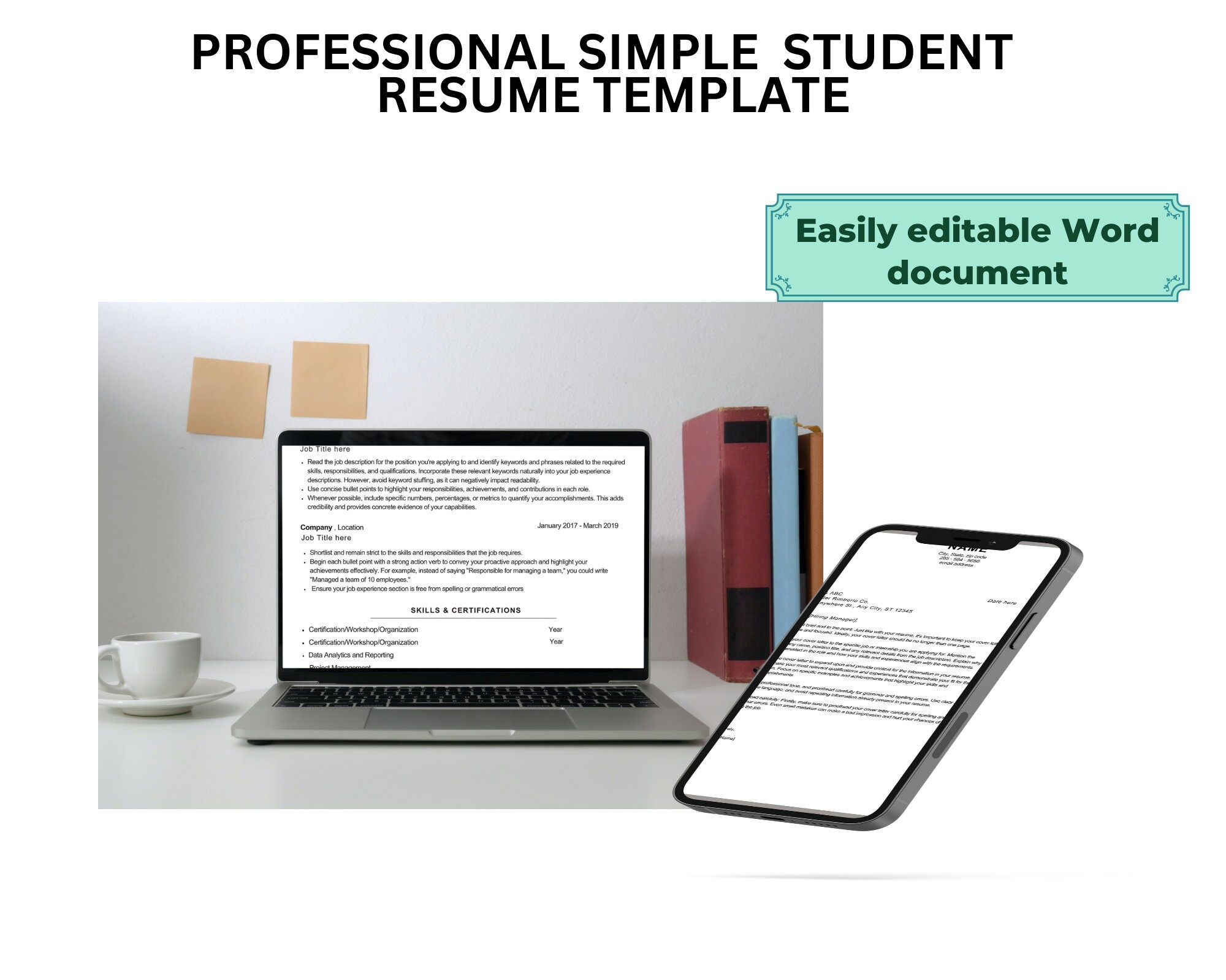 Student Resume Template, Clean & Professional Resume Template, College ...
