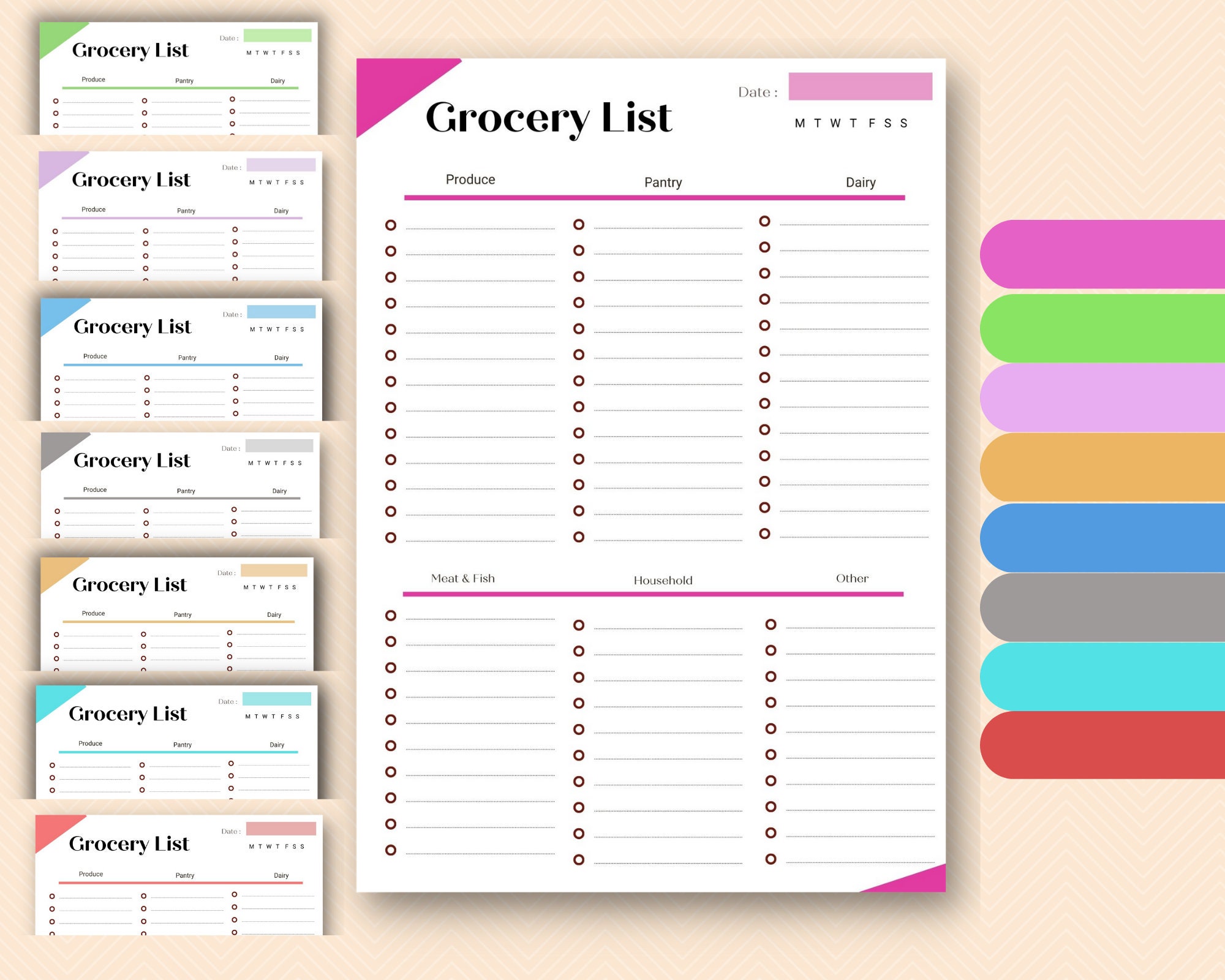 Organize Your Shopping With Printable/digital Grocery List, Simple ...