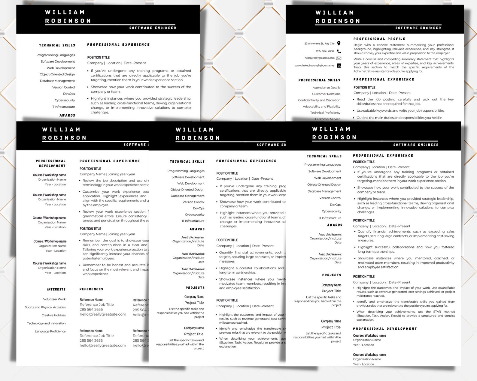 Engineer Resume Template Word | Software Engineer Resume CV Template ...