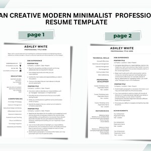 Modern Resume Microsoft Word Template, Clean Resume Template ...