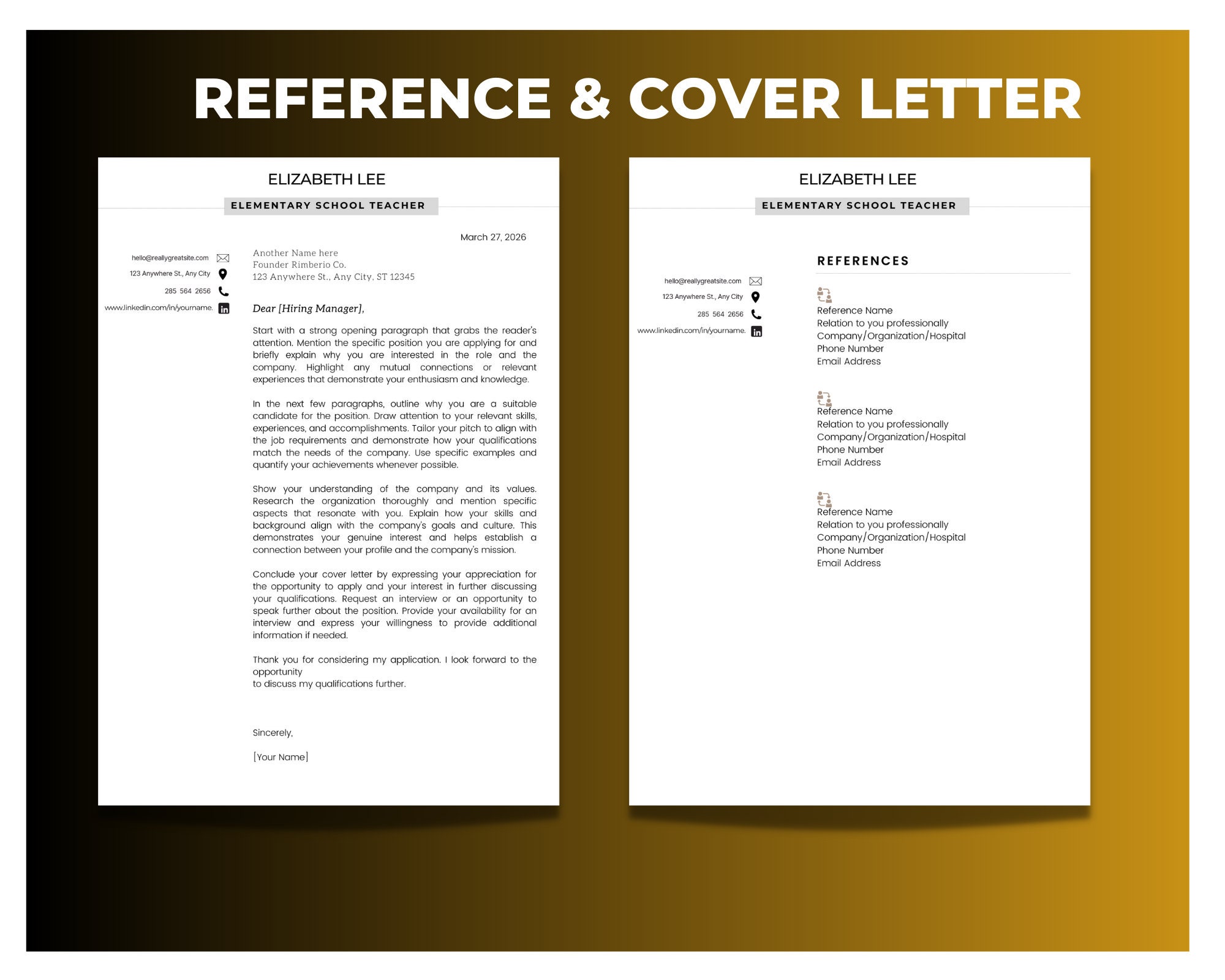 Elementary Teacher CV Template for Word, Teacher CV Template ...