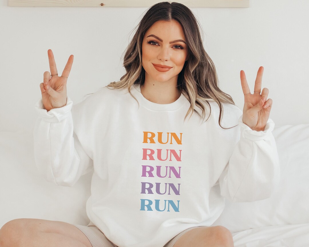 Run Sweatshirt, Minimalist Running Crewneck Sweatshirt, Gift for Runner ...