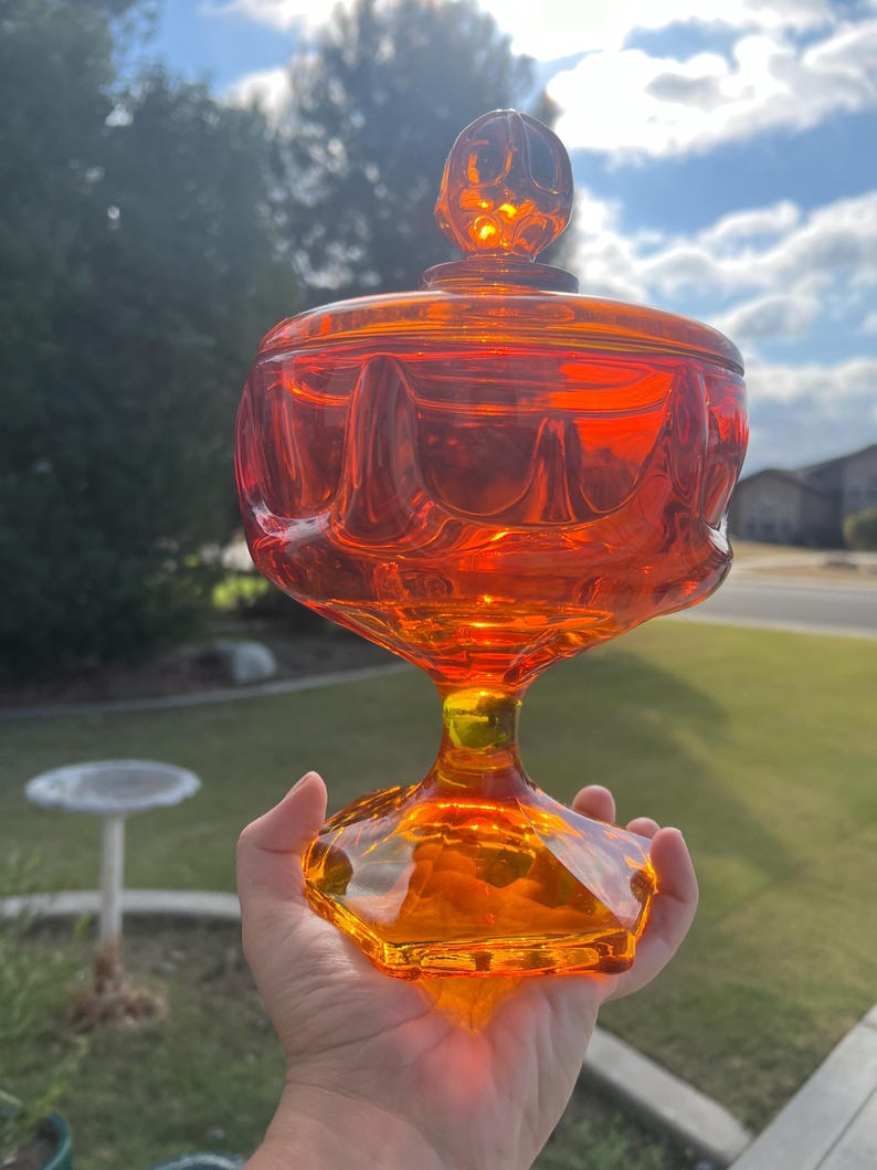 Viking Epic Column Persimmon Orange Lidded Dish - Etsy