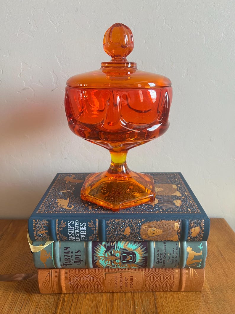 Viking Epic Column Persimmon Orange Lidded Dish - Etsy