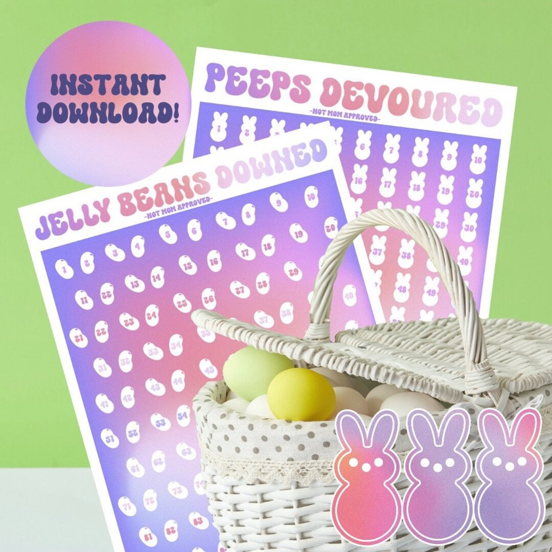 Jelly Bean & Peeps Tracker Easter Games Printable Easter - Etsy