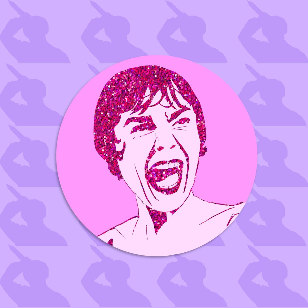 Psycho Inspired Pink Glitter Sticker - Horror Movie Art - Etsy
