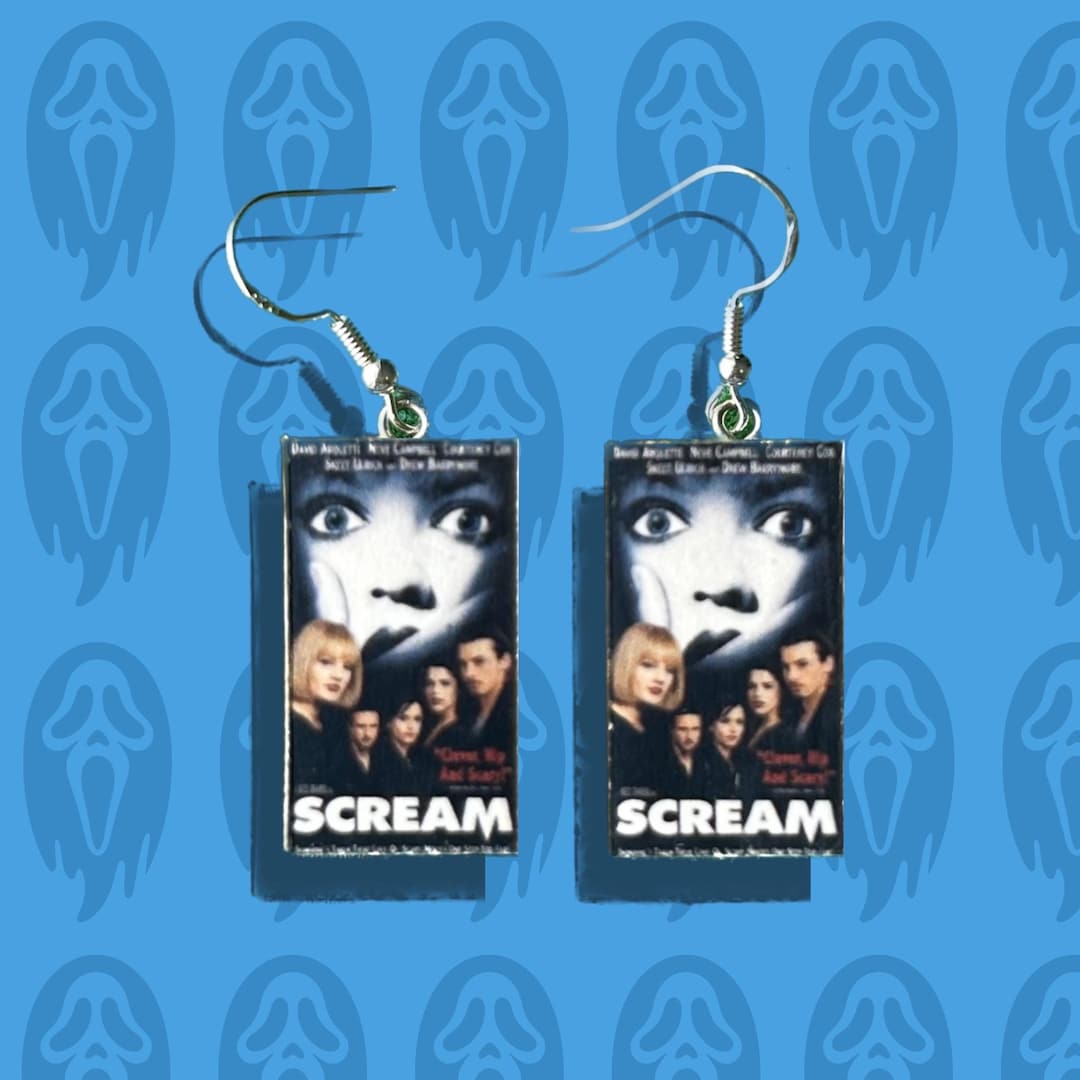 Handmade Scream VHS Earrings: Hypoallergenic Horror Movie Jewelry - Etsy