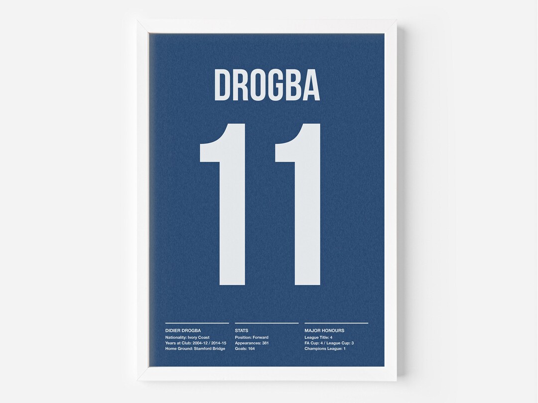 Chelsea Football Fans Print Didier Drogba Legend Print - Etsy