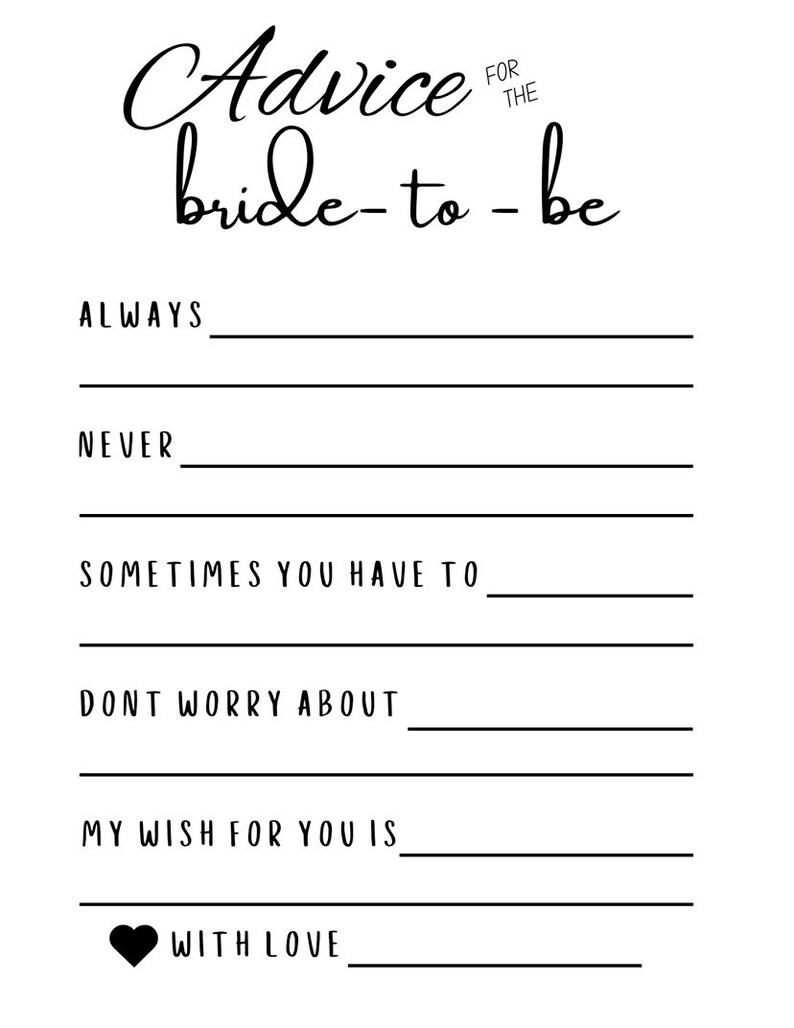 Printable Bridal Shower Game Templates 4 - Etsy