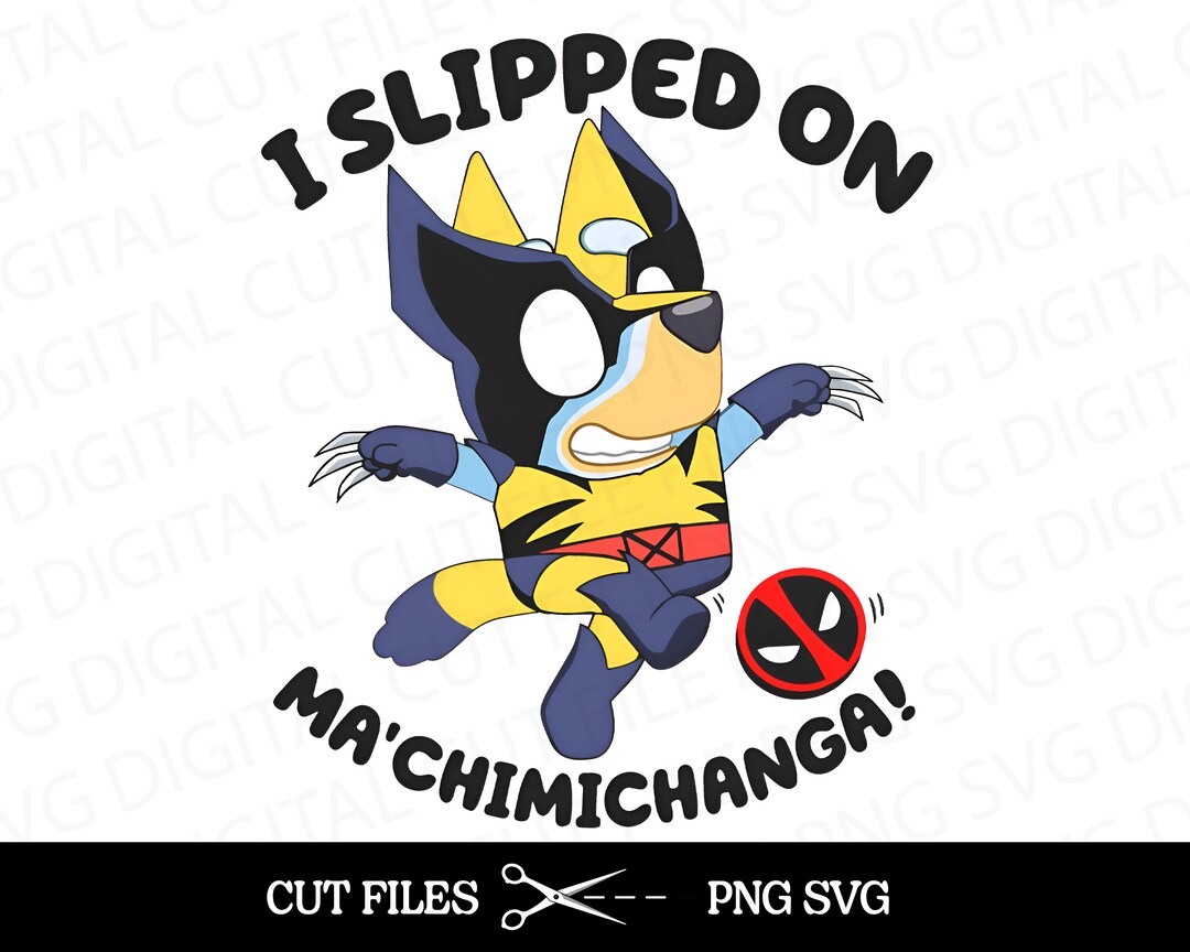 Wolverine Deadpool Bluey Svg Png, Cartoon Blue Dog Png, Super Hero ...