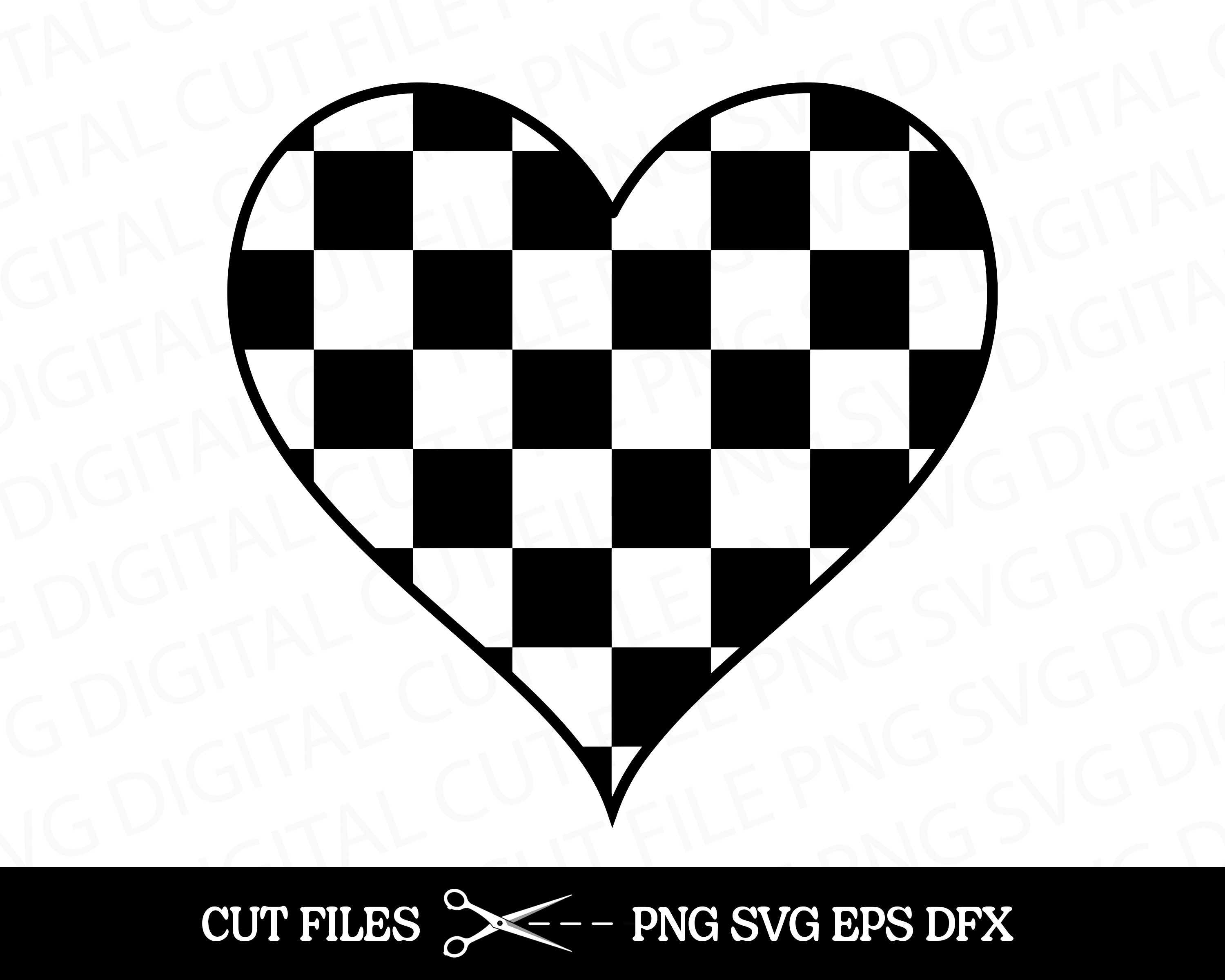 Checkered Heart Svg, Heart Shape Clipart, Heart Silhouette, Heart Shape ...