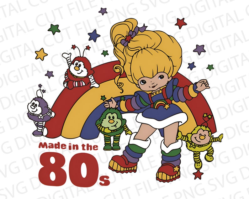 Made in the 80s Png, Nostalgia Cartoon Friends Png, Vintage Rainbow ...