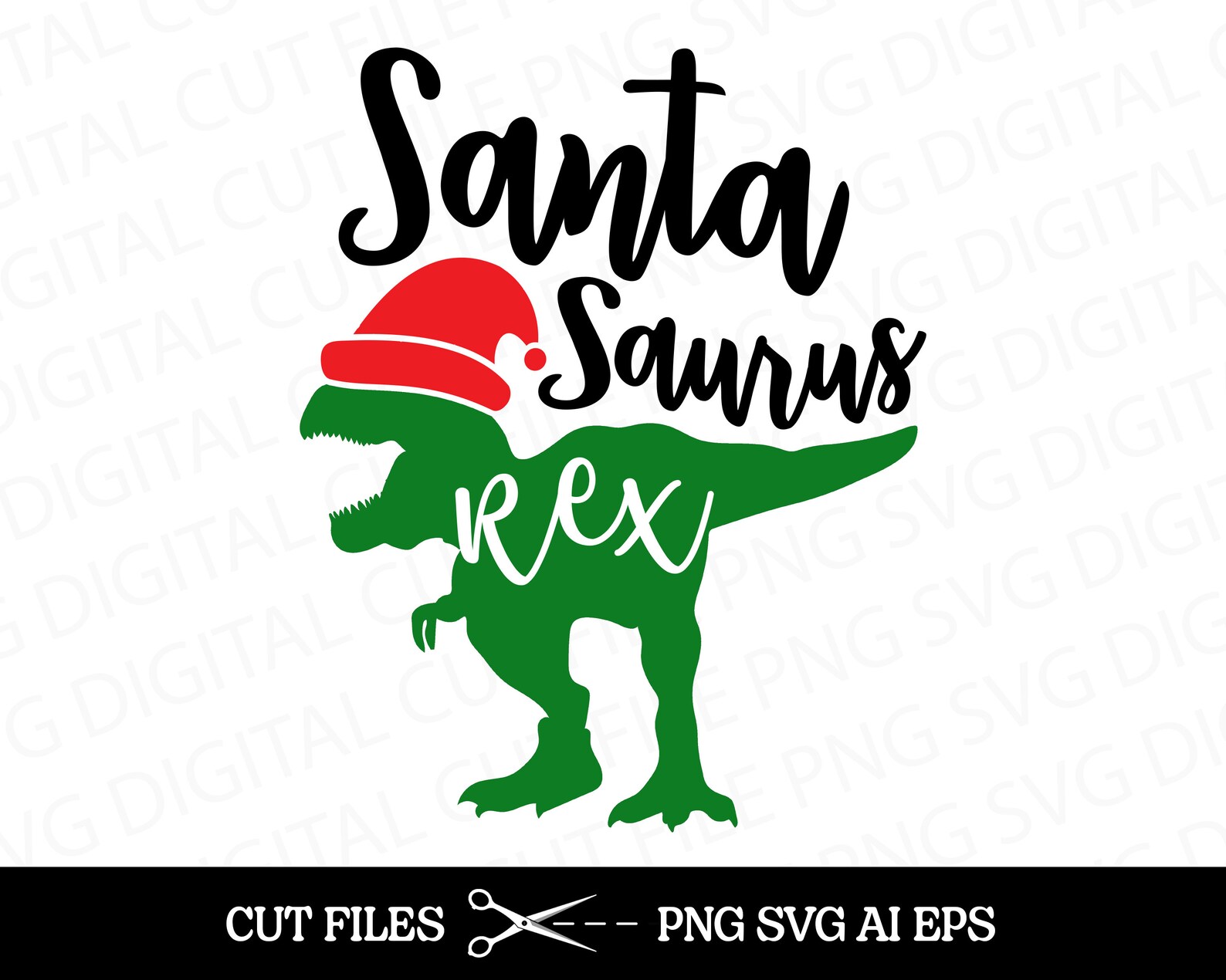 Santa Saurus Svg, Christmas T-rex Svg, Funny Dinosaur Quote Png, Kids ...
