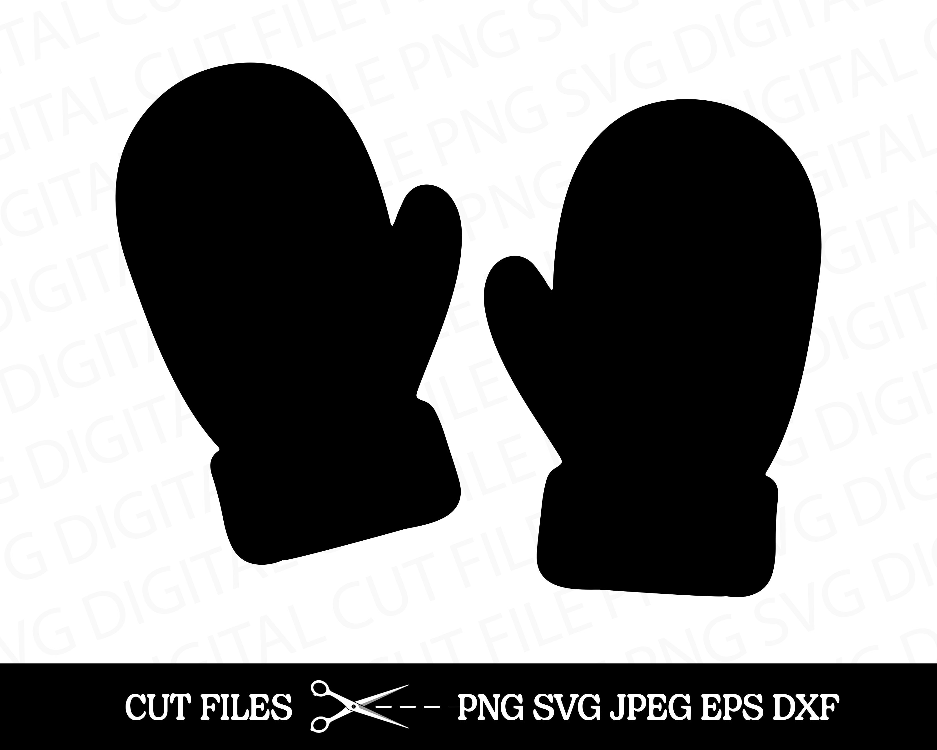 Winter Gloves Clipart Set, Christmas Mittens Svg, Gloves Silhouette ...