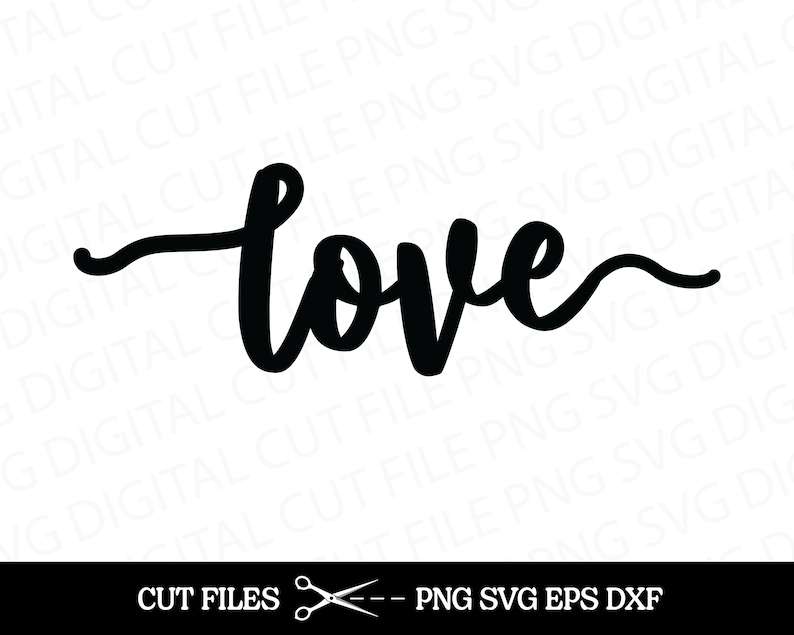 Love Word SVG, Love Calligraphy Svg, Heart Love Clipart, Love Word Png ...