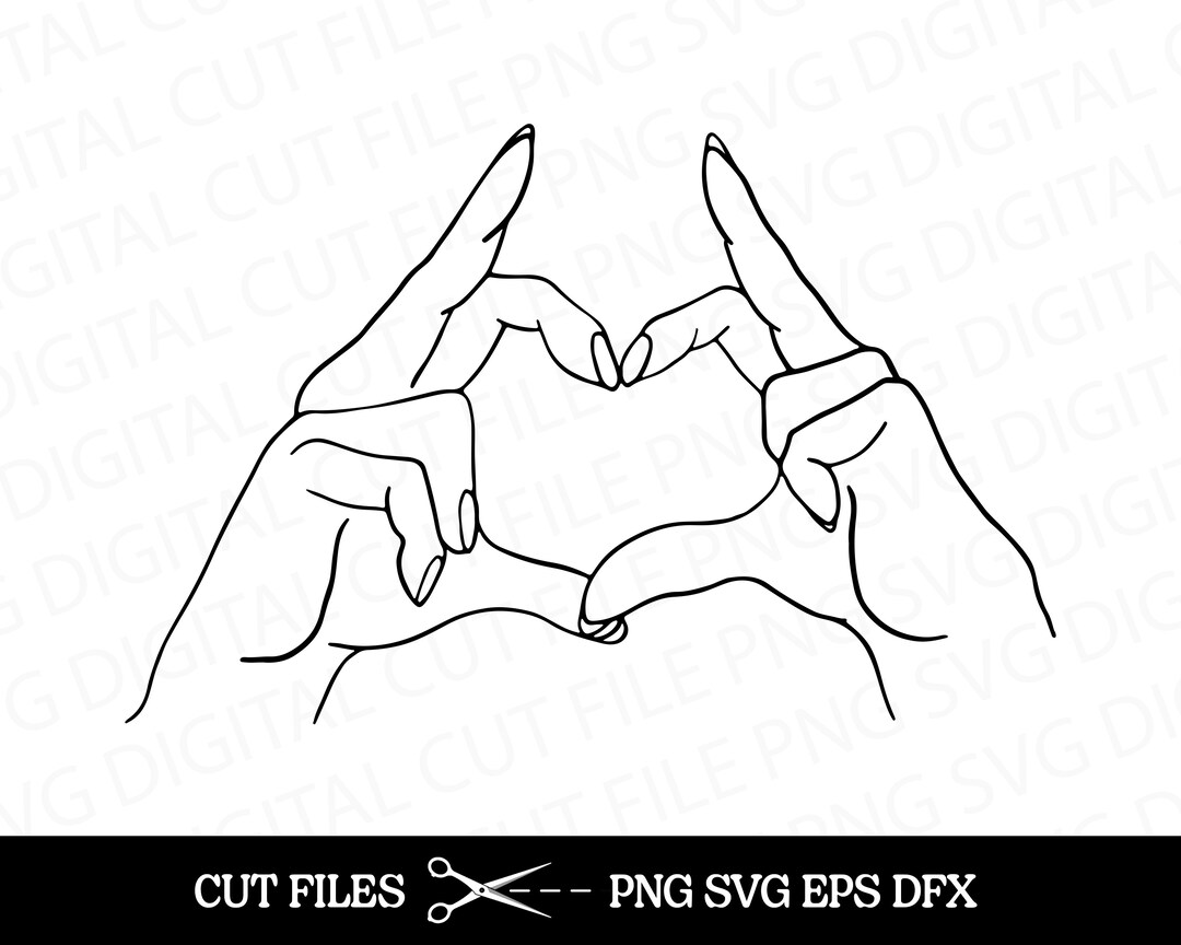 Heart Hands Svg Heart Hand Clipart Hand Outline Hand Shape - Etsy
