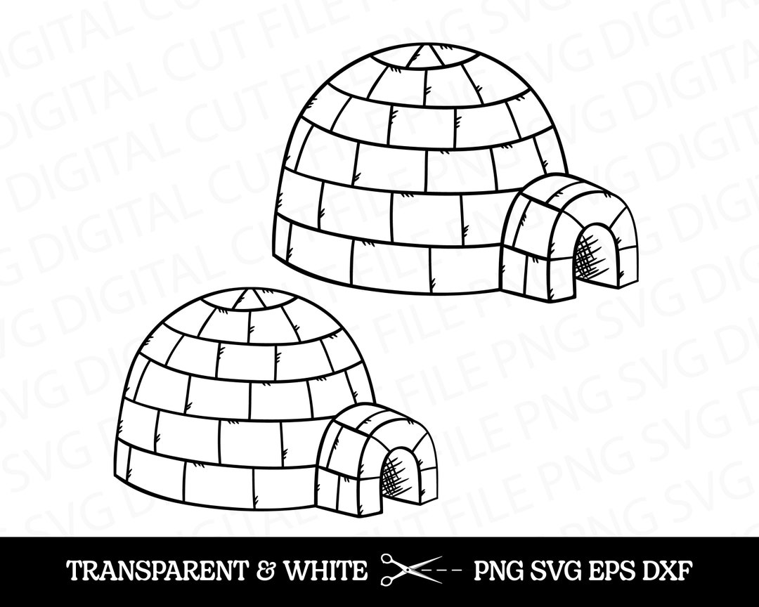 Igloo Svg, Igloo Clipart Png, Snow House Svg, Snow Hut SVG, Igloo Outline Svg, Inuit Svg, Arctic ...