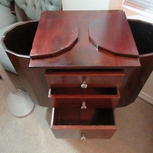 Vintage Mahogany Martha Washington Style Sewing Cabinet Early 20th ...