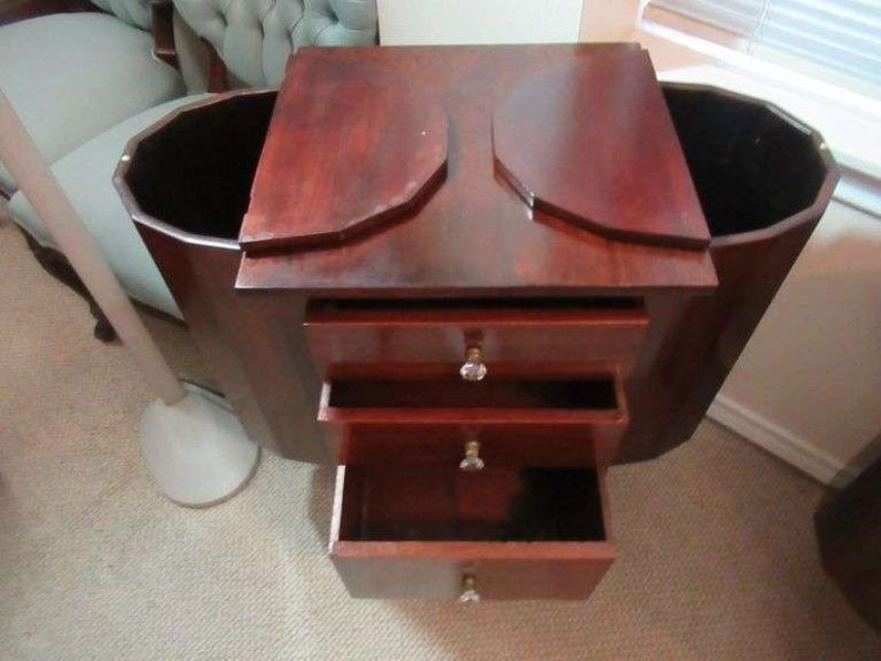 Vintage Mahogany Martha Washington Style Sewing Cabinet Early 20th ...