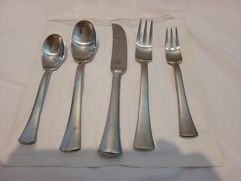 Vintage 70's Dansk Flatware SET Ensemble Pattern Satin Stainless Steel (42-pieces in Sleeves) - Etsy