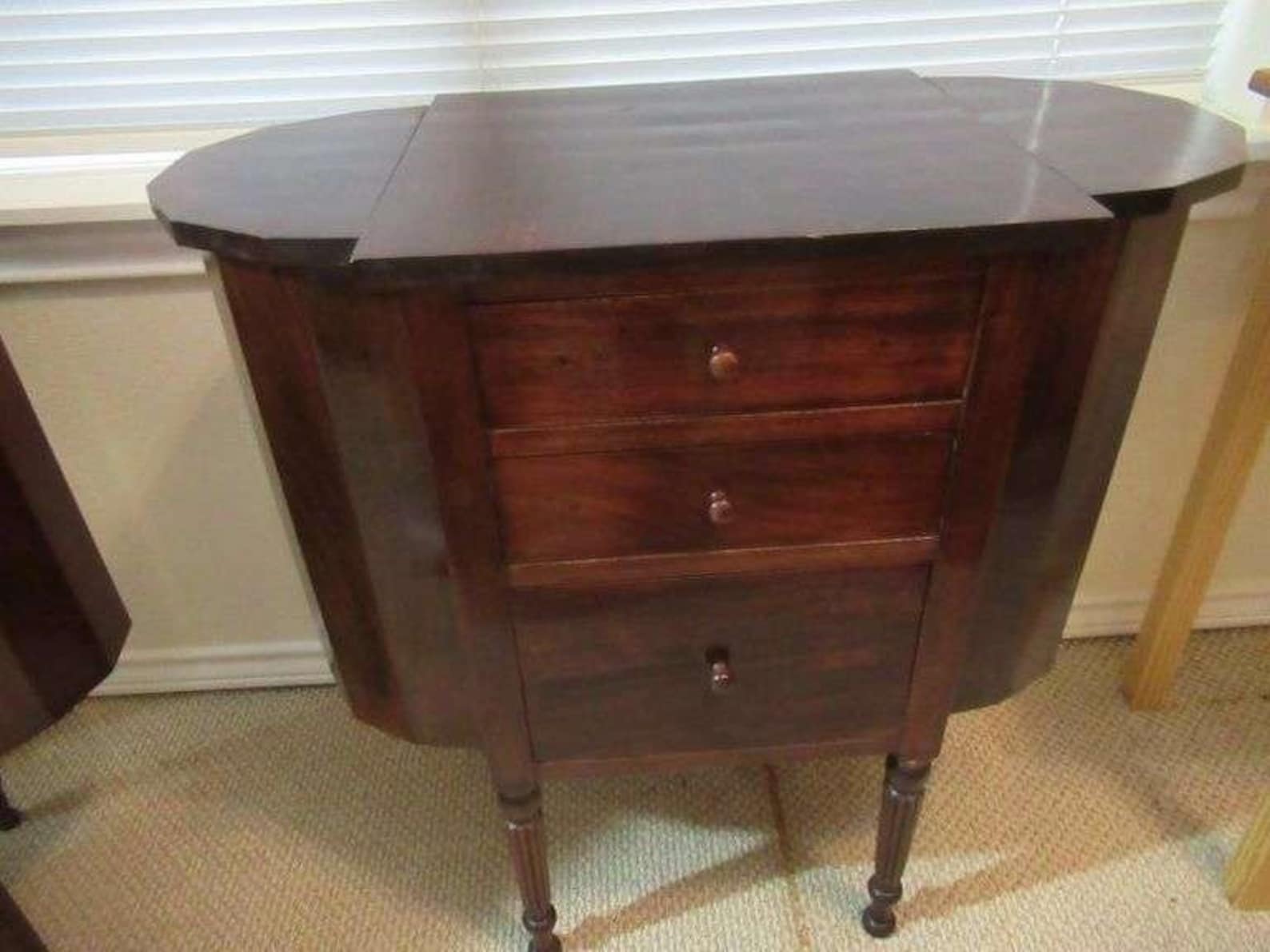 Vintage Mahogany Martha Washington Style Sewing Cabinet Early 20th ...