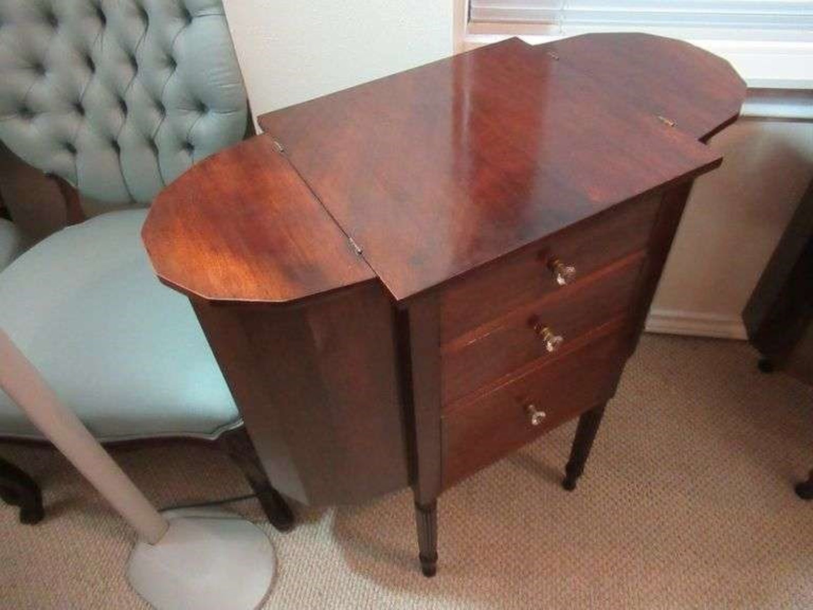 Vintage Mahogany Martha Washington Style Sewing Cabinet Early 20th ...