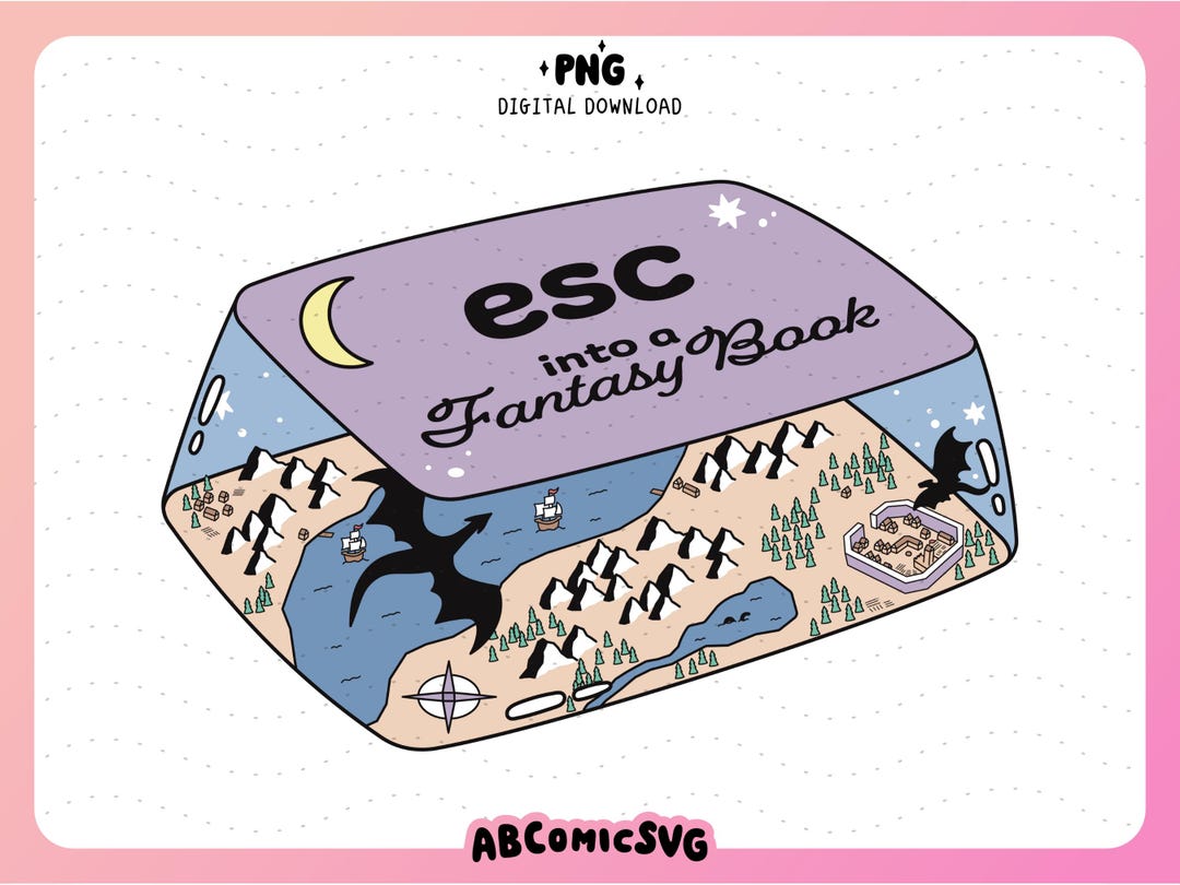 Fantasy Book Keycap PNG, Fantasy Bookish PNG, Bookmark PNG, Escaping Reality, Fantasy Reader ...