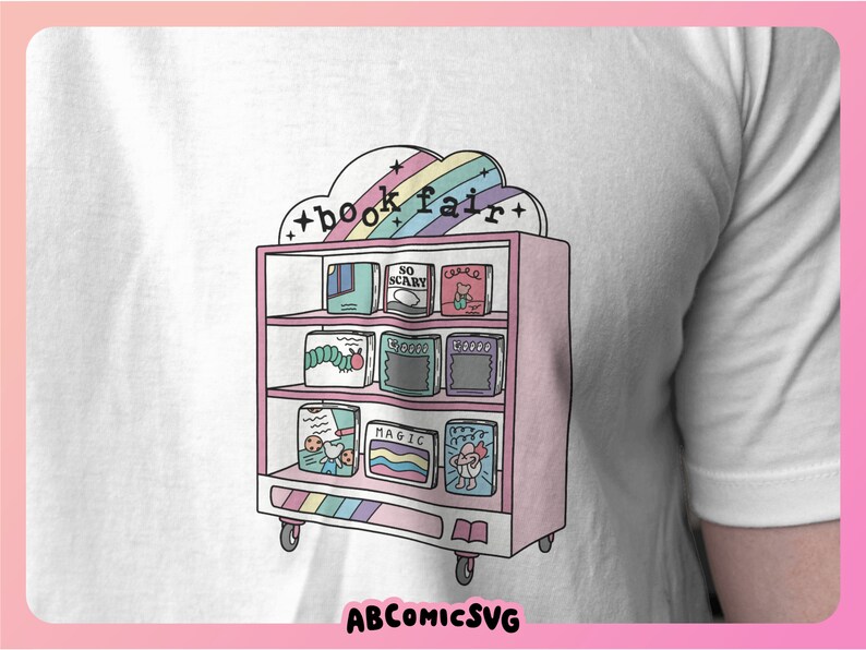 Book Fair PNG, Book Cart PNG, 90s Nostalgia PNG, Bookish Png, Cute ...