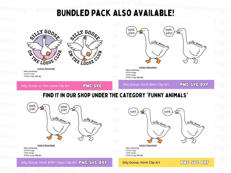 Silly Goose SVG PNG Silly Goose on the Loose Club Trendy SVG - Etsy