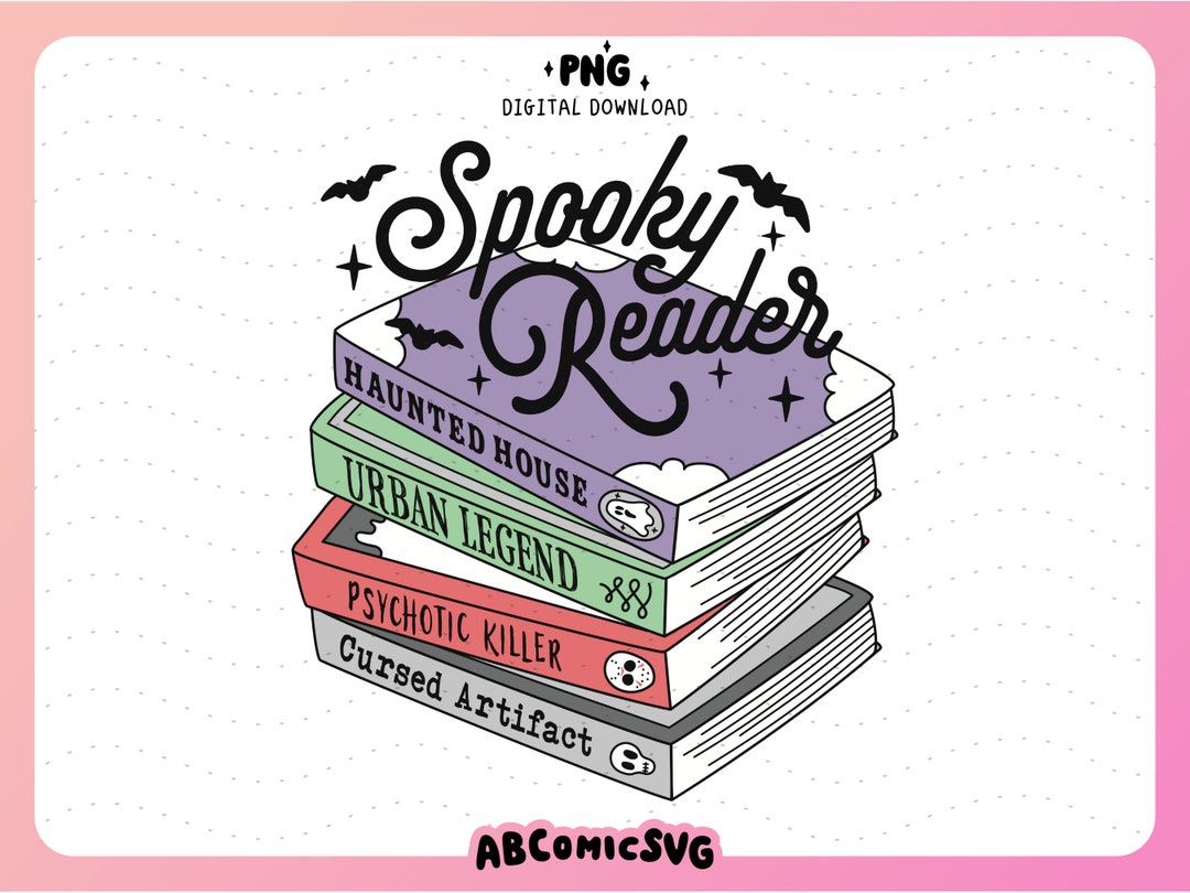 Spooky Reader PNG, Horror Book Club PNG, Bookish PNG, Cute Trendy ...