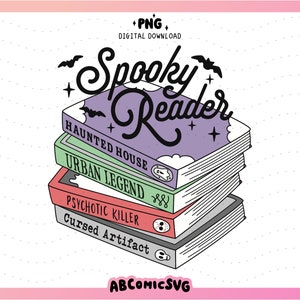 Spooky Reader PNG, Horror Book Club PNG, Bookish PNG, Cute Trendy ...