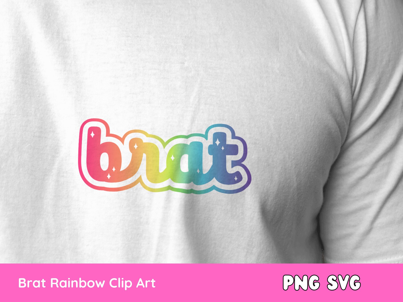 Brat SVG PNG, Rainbow Letters, Baddie, Wild Child, Bad Girls, Cute ...