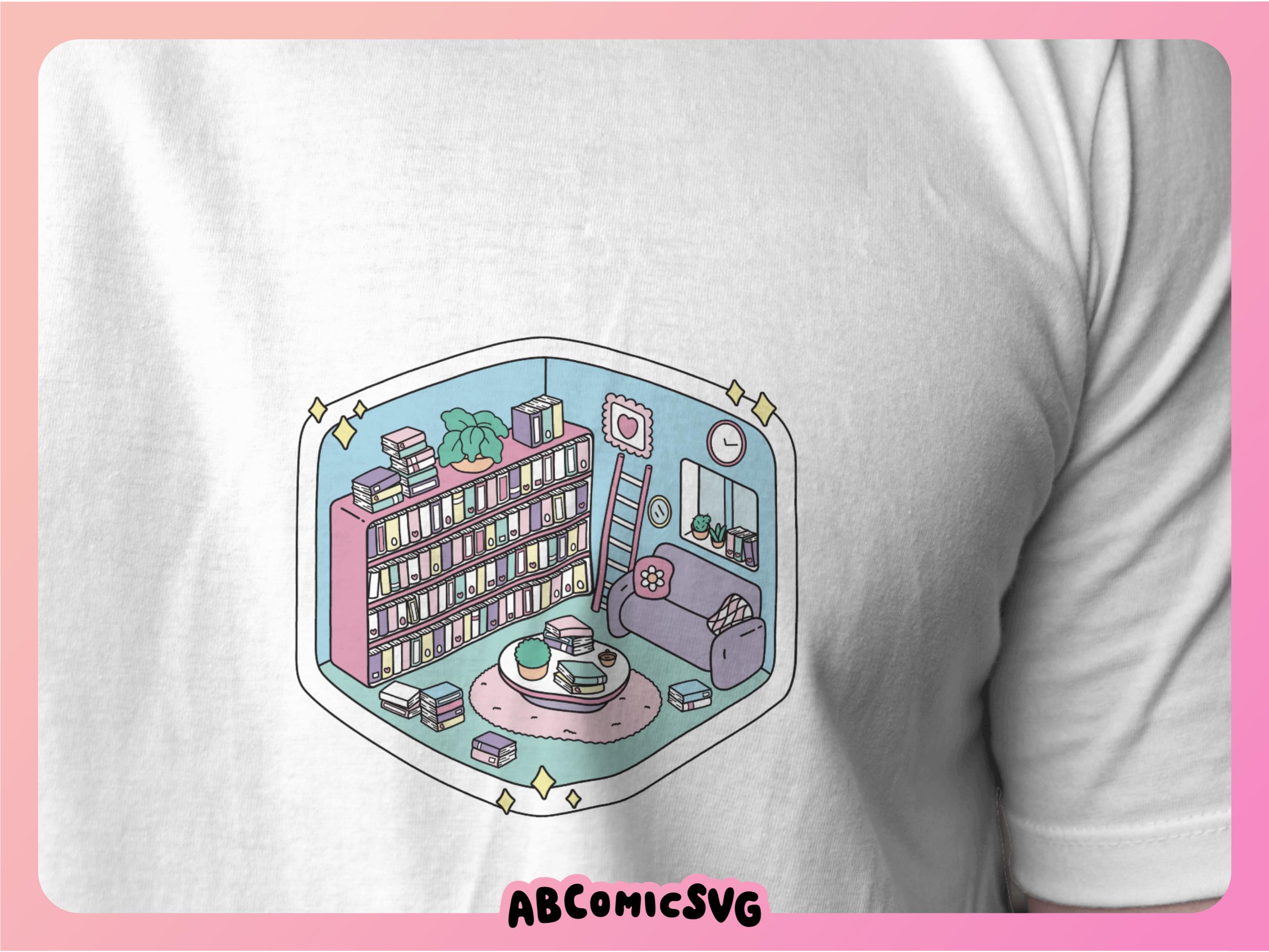 Cute Isometric Library PNG, Cozy Reader PNG, Bookish PNG, Trendy Design ...