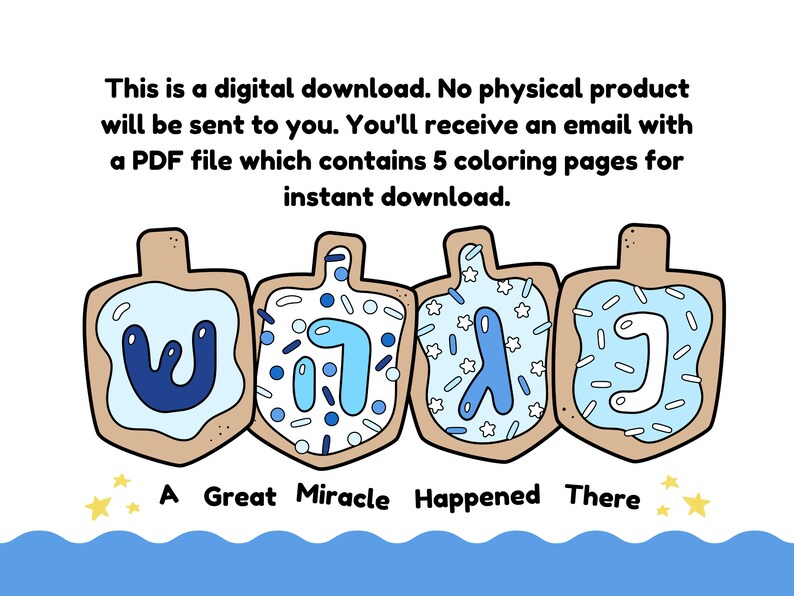 Chanukah Cookie Dreidel Hebrew Printable Coloring Activity Sheets for ...