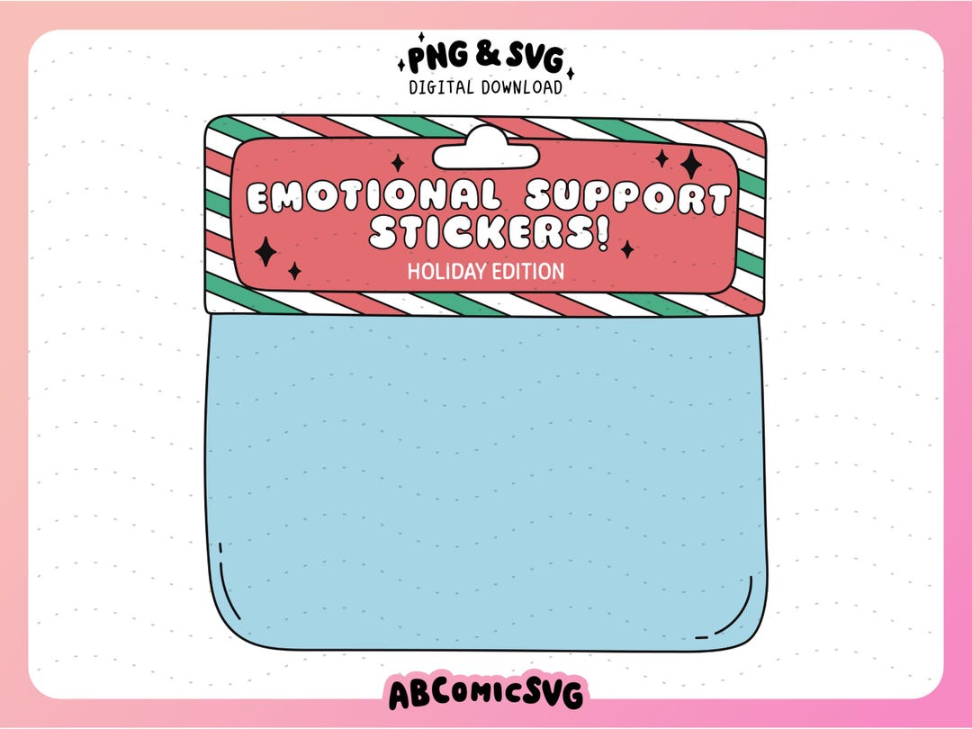 Empty Emotional Support Stickers Bag SVG PNG, Christmas PNG, Trendy ...